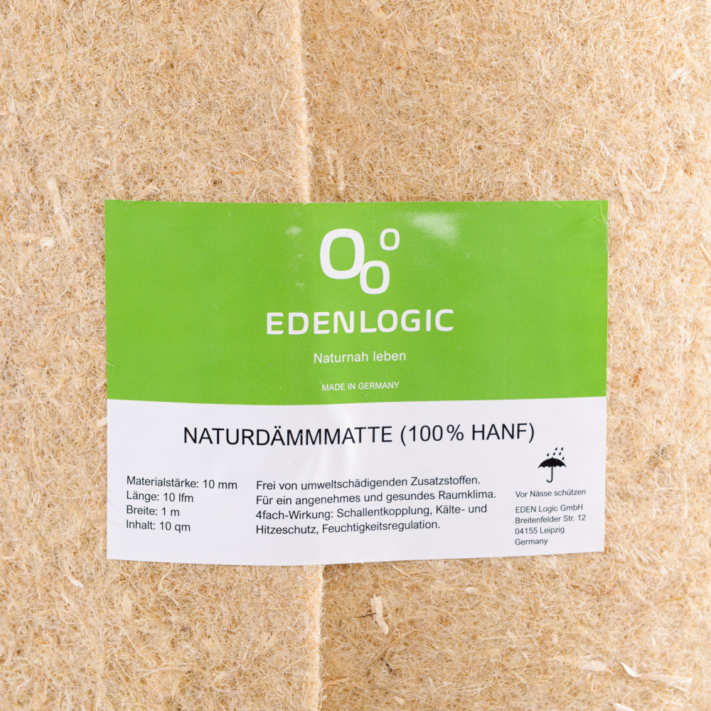 Edenlogic Hanf Dämmatten 10 mm stark 1 m breit • Naturbaustoffe Erhard ...