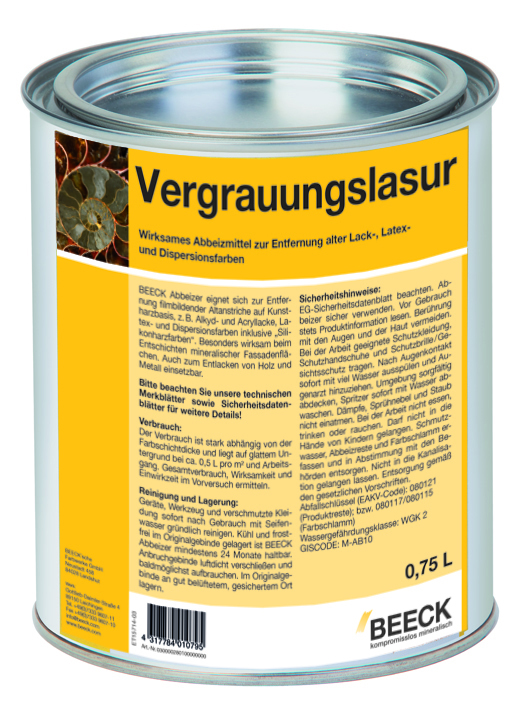 Beeck Vergrauungslasur Perlglanz 0,75 l • Naturbaustoffe Erhard Rietz - Hobitzhaus - Bauseelsorger